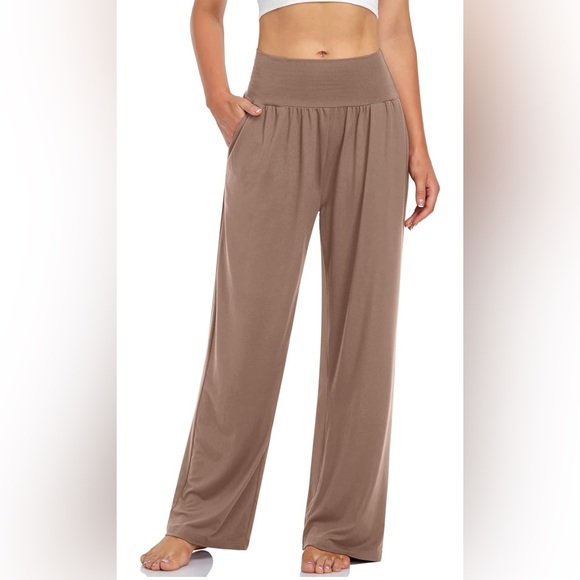 Ueu | Pants & Jumpsuits | Nwt Ueu Smocked Lightweight Mocha Colored ...
